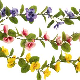 Artificial Pansy Garlands - 5ft Long, 3 Colours - Permabloom