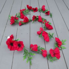 Artifcial Red Poppy Garland - Permabloom