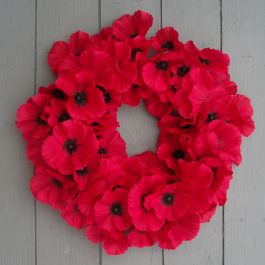 Artificial 40cm Poppy Wreath - Permabloom